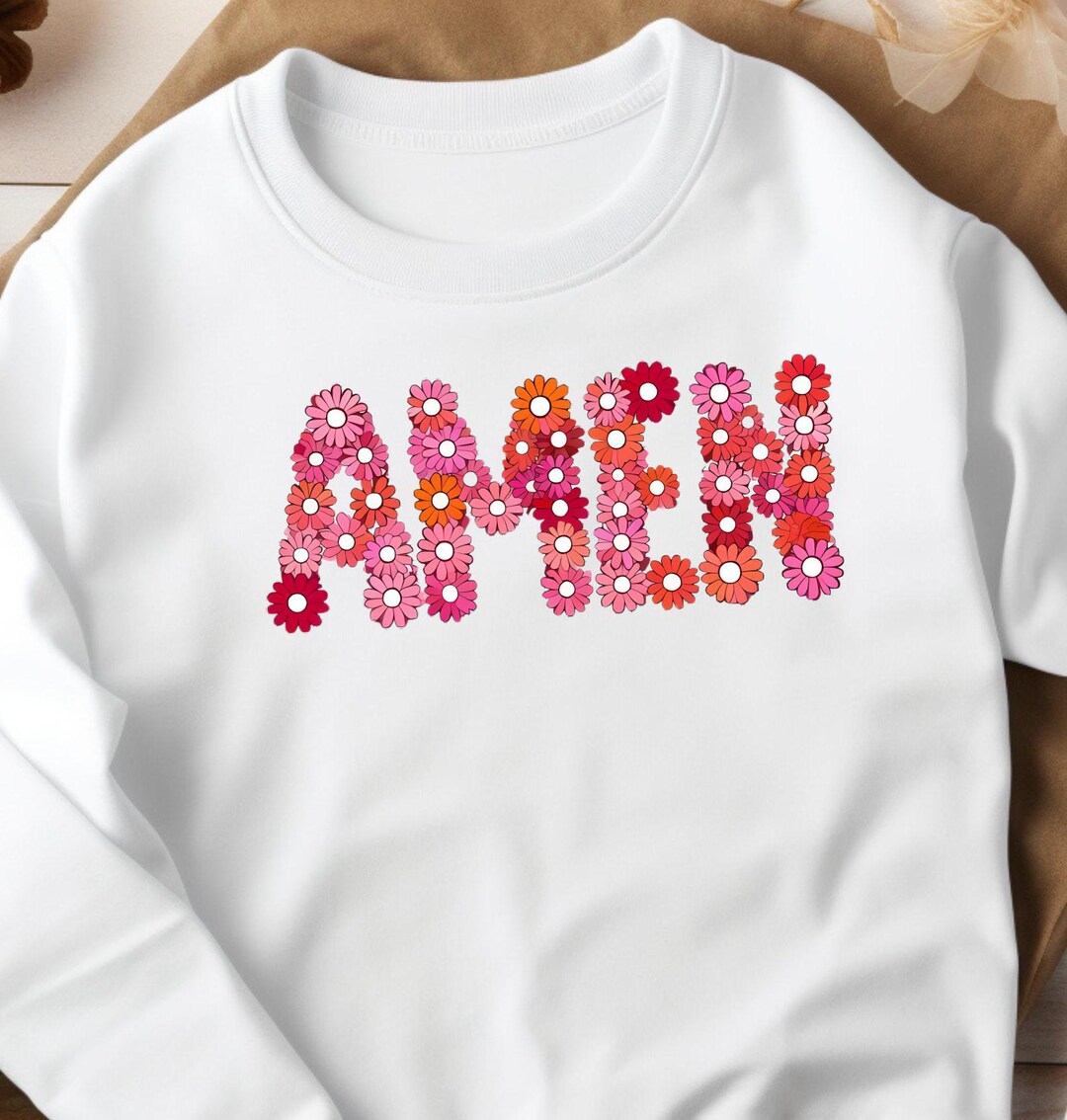 1 Daisy Floral Amen Png, Sublimation, Dtf Transfer, Retro Amen Png ...