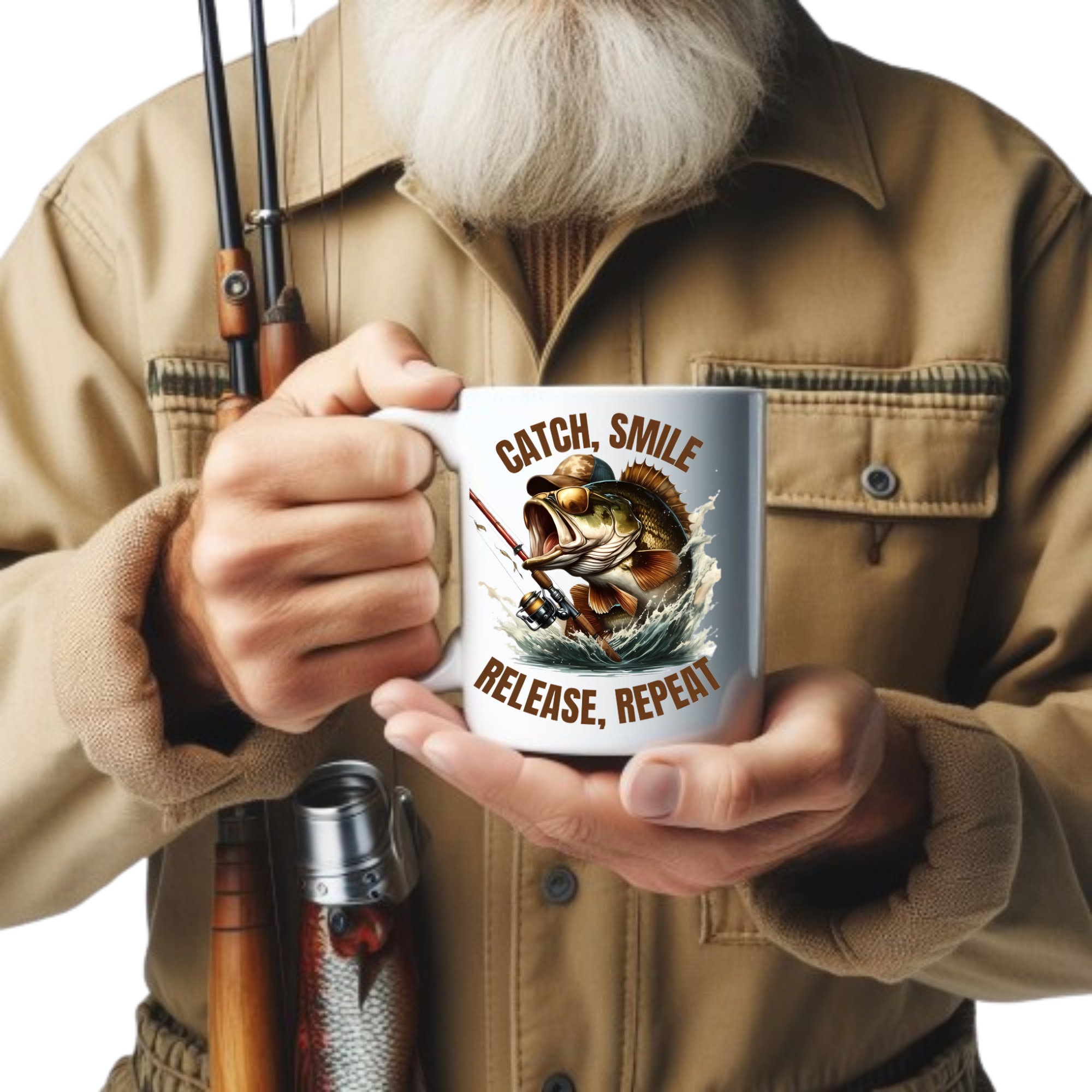 1 Catch, Smile, Release, Repeat Watercolor PNG Clipart| Fishing Png ...