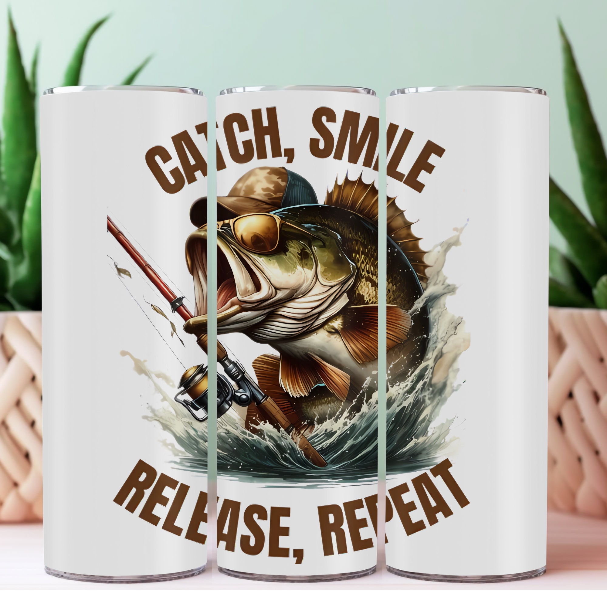 1 Catch, Smile, Release, Repeat Watercolor PNG Clipart| Fishing Png ...