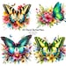 39 Watercolor Butterflies and Flowers PNG Clipart Bundle, Spring ...