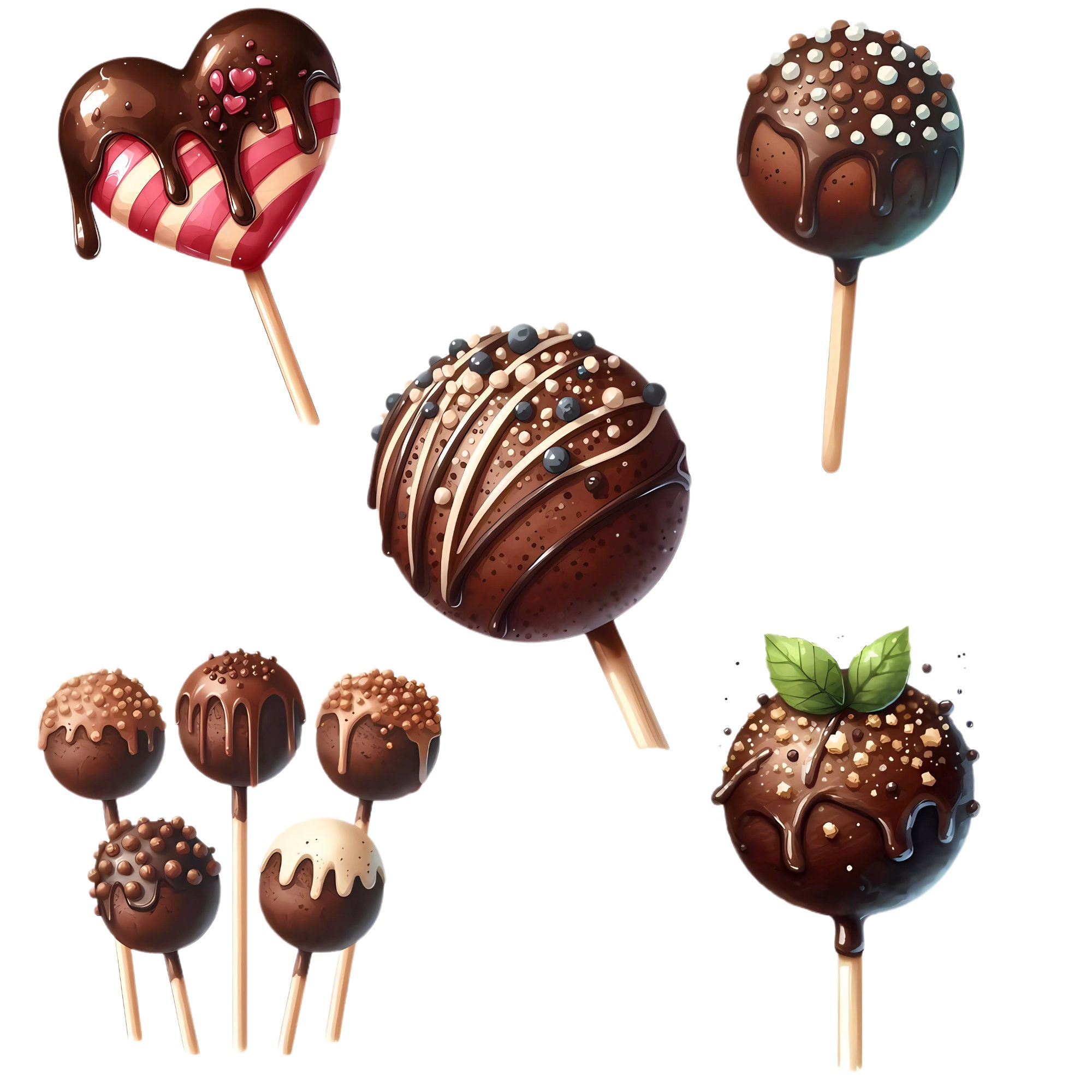 33 Watercolor Chocolates Clipart Bundle, Transparent Background, Candy ...