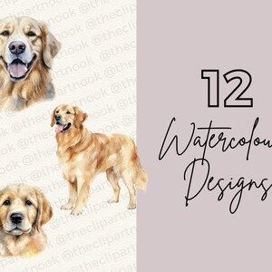 Golden Retriever Dog Clipart | Watercolour Golden Retriever Clip Art ...