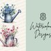 Watercolor Watering Can Clipart | Floral Watering Can Cliparts ...