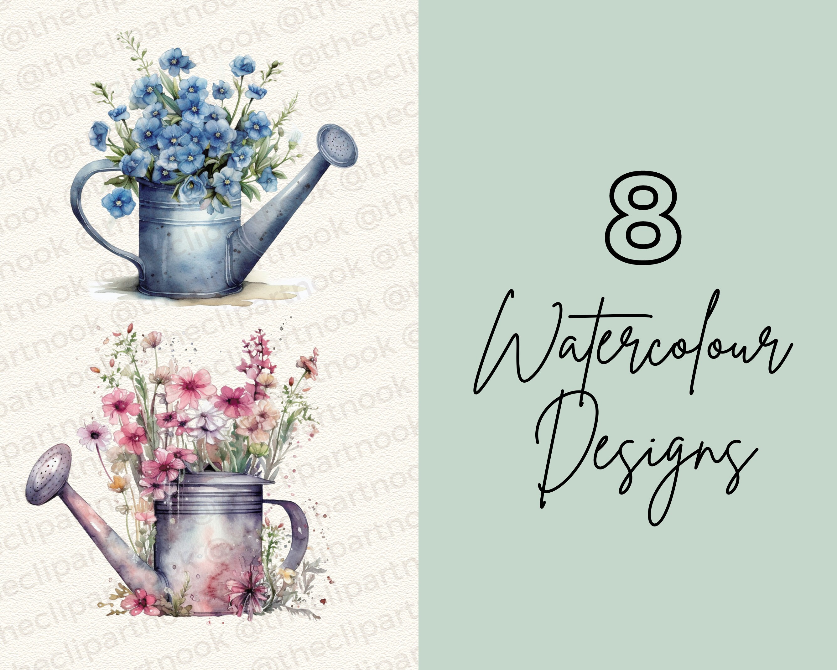 Watercolor Watering Can Clipart | Floral Watering Can Cliparts ...