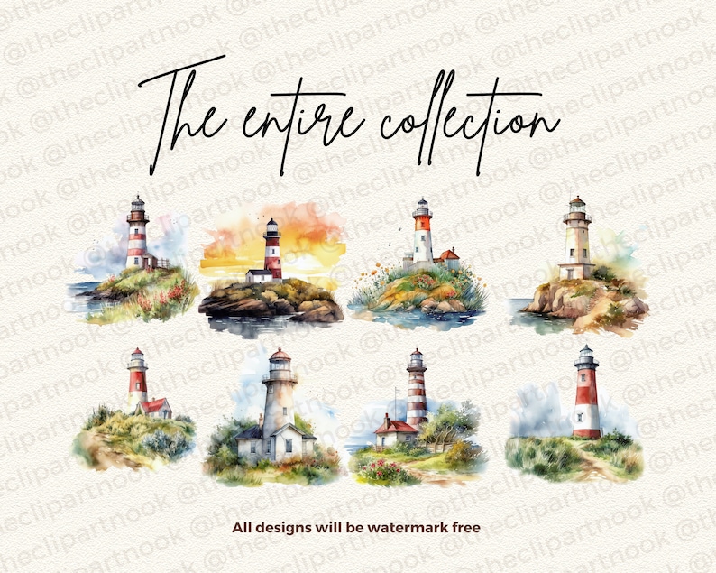 Lighthouse Clipart | Watercolor Lighthouse Clip Arts | Digital Image ...