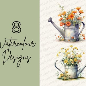 Watercolor Watering Can Clipart Floral Watering Can Cliparts Clipart ...
