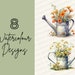 Watercolor Watering Can Clipart | Floral Watering Can Cliparts ...