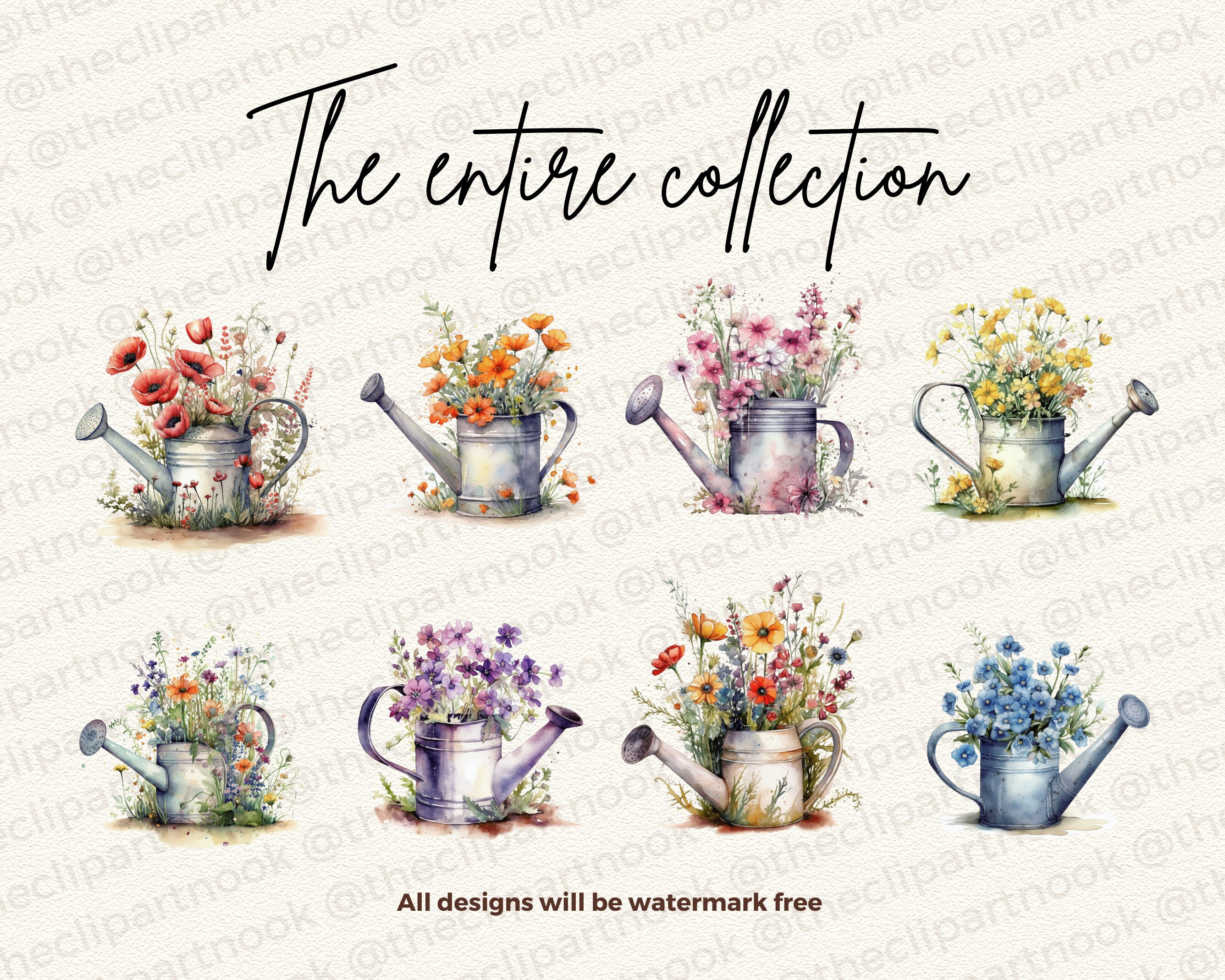 Watercolor Watering Can Clipart | Floral Watering Can Cliparts ...