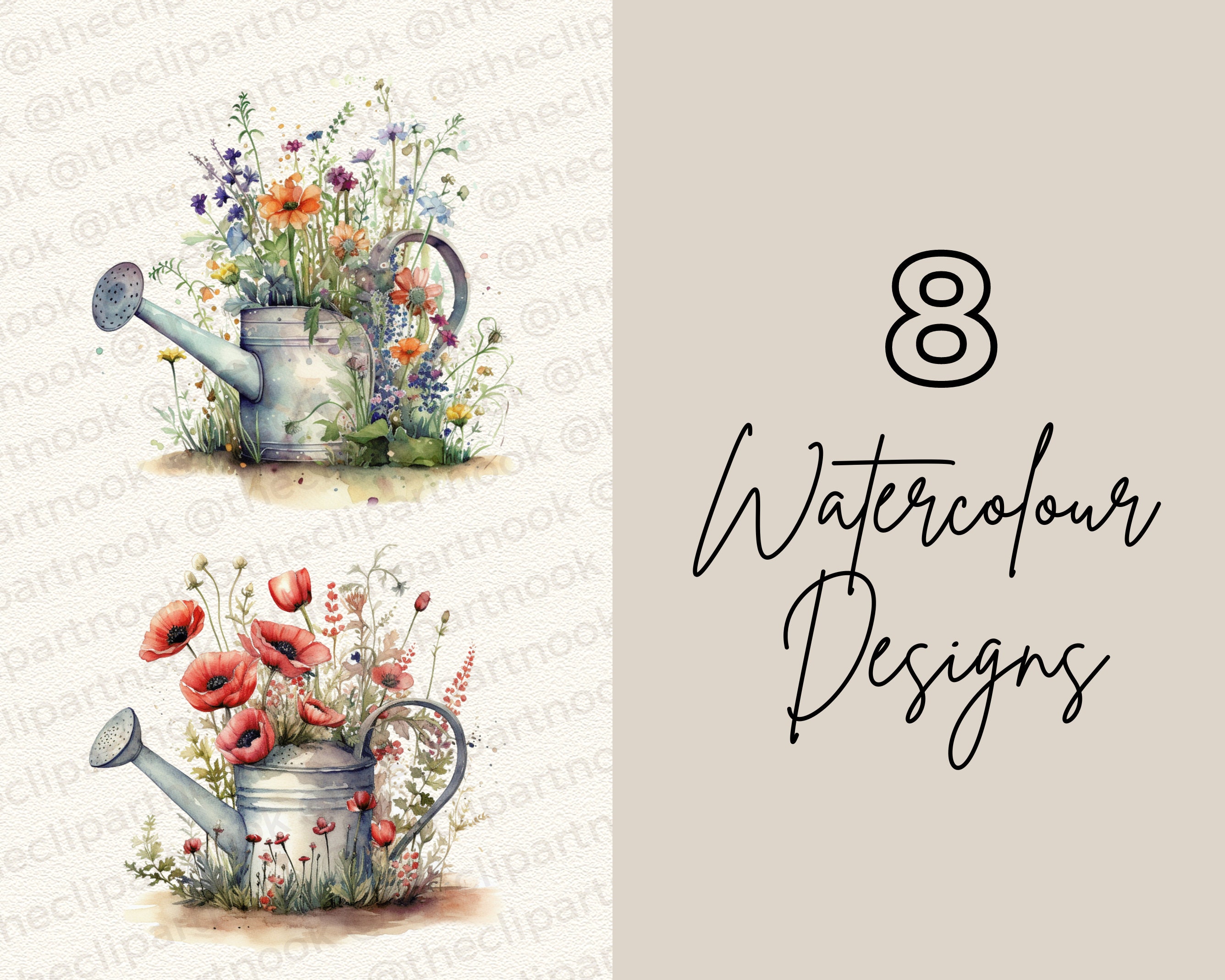 Watercolor Watering Can Clipart | Floral Watering Can Cliparts ...