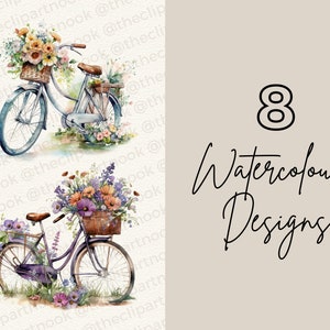 Watercolour Floral Bicycle Clipart | Floral Bike Cliparts | Clipart ...