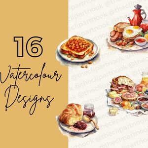Watercolour Breakfast Clipart | Watercolor Clip Arts | Clipart Bundle ...