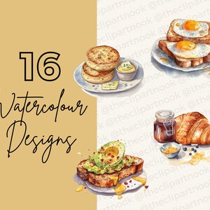 Watercolour Breakfast Clipart | Watercolor Clip Arts | Clipart Bundle ...