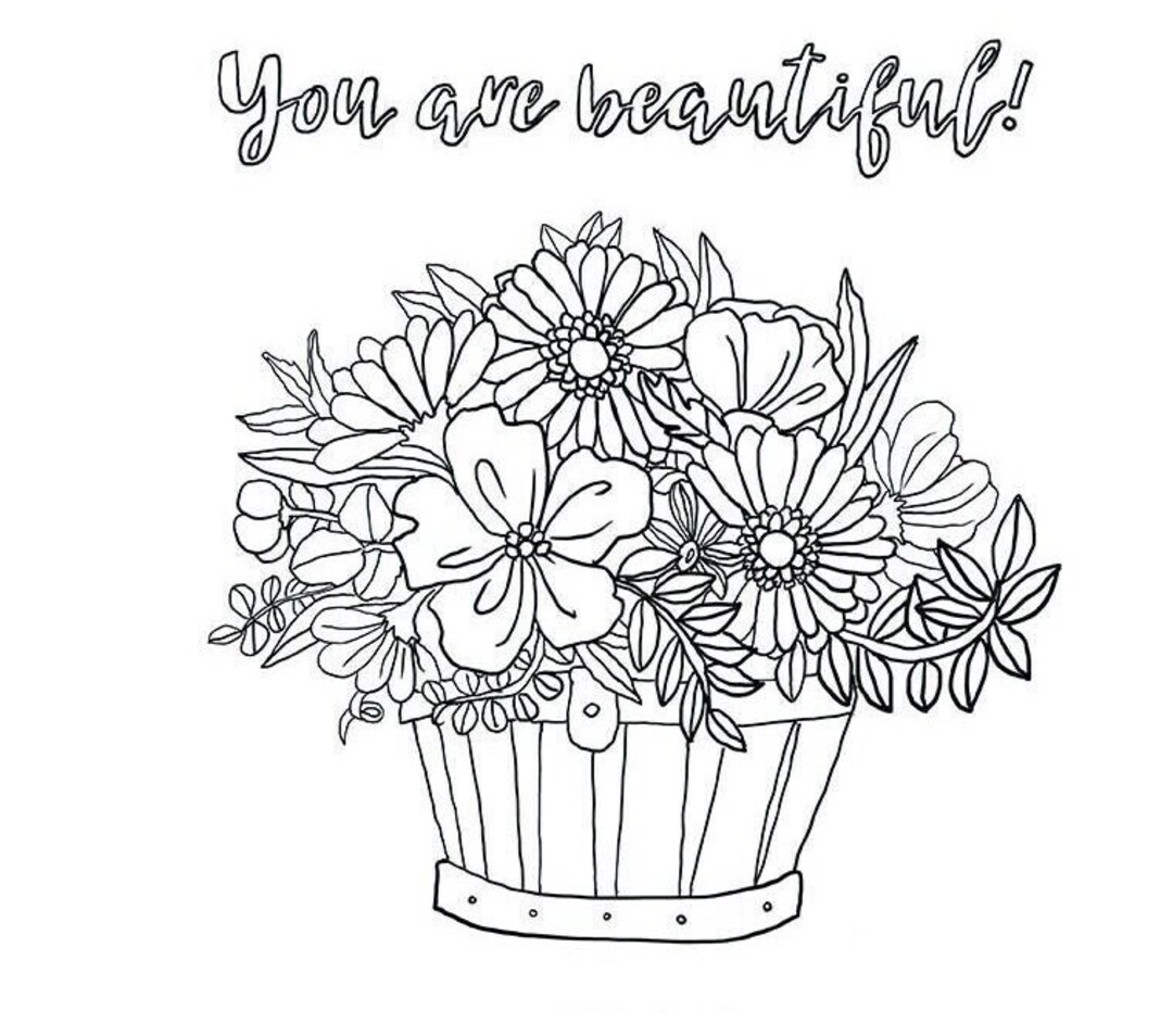 You Are Beautiful Coloring Pattern - Etsy