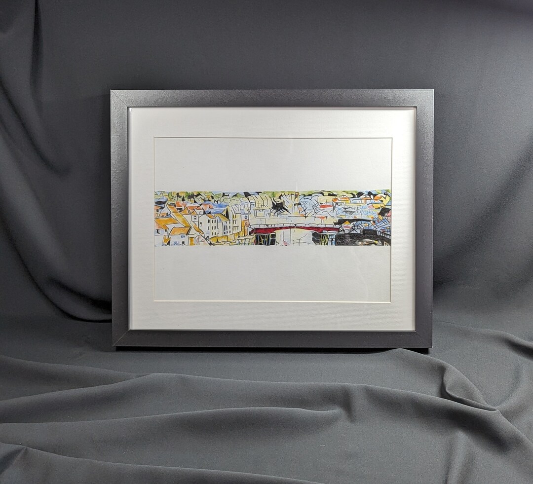 Whitby Swing Bridge Original Art in Crayon Mounted and Framed - Etsy