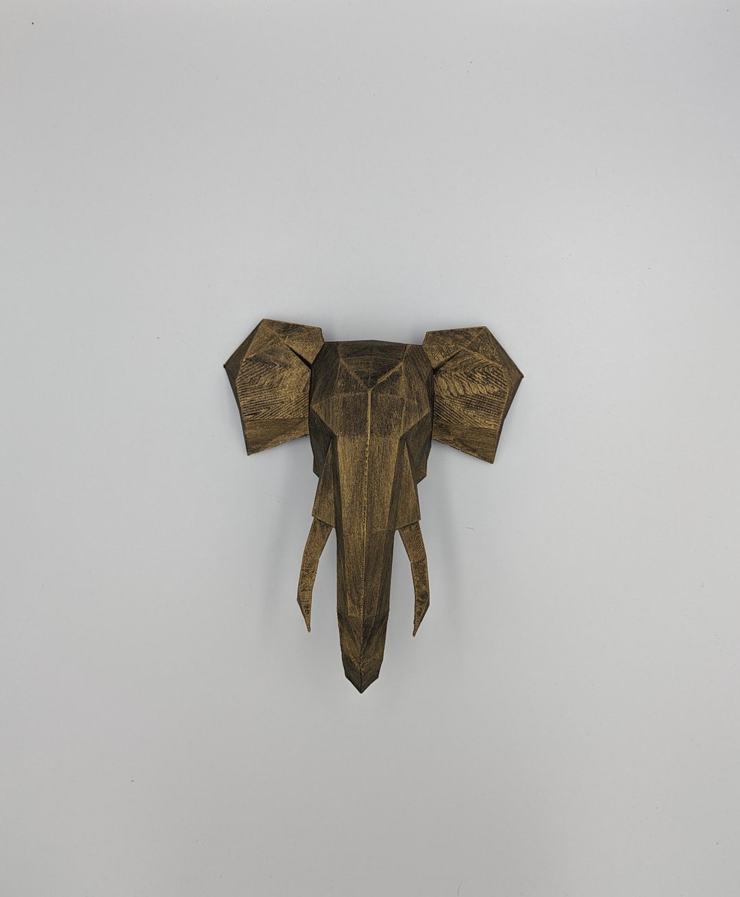 3d Printed Elephant in Gold Wall Mount Lightweight Wall Art - Etsy