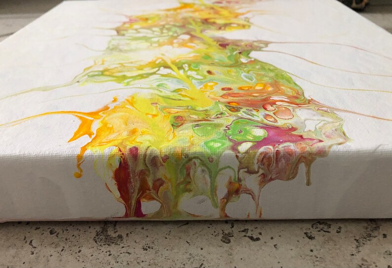 Plankton, Acrylic, Pouring, Picture, Square, Modern, Abstract, 30x30 ...