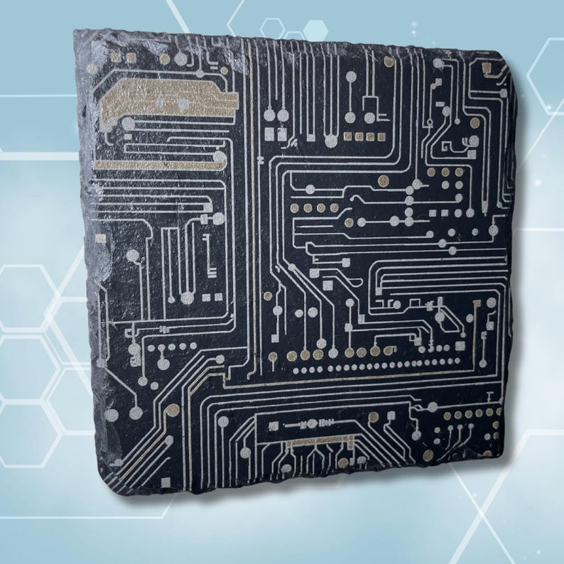 Set of 4 Slate Coasters With Circuit Board PCB Design – 4"x4" Geek Chic ...