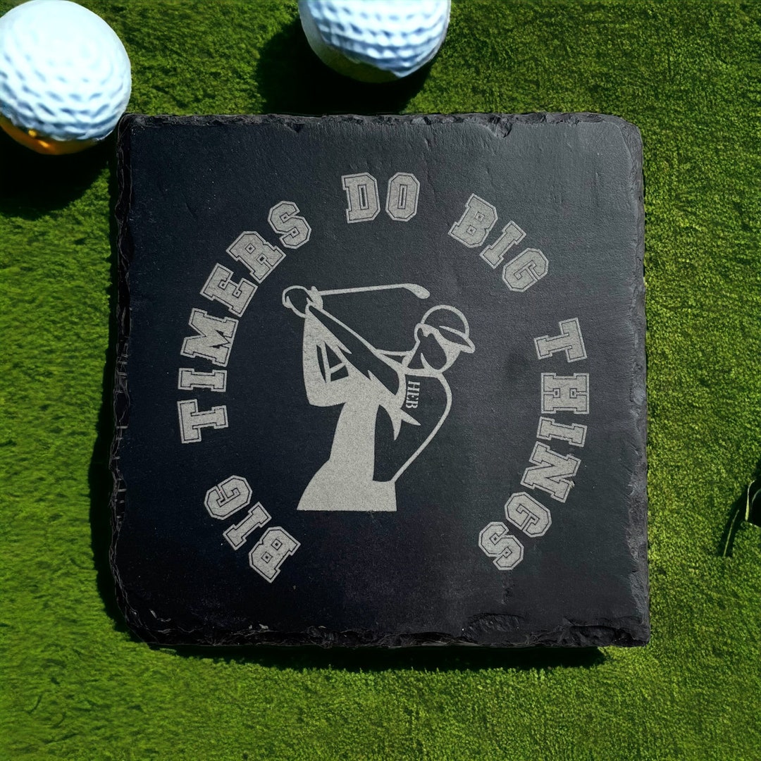Set of 4 Square Slate Golf Coasters, Golf Course Party Gifts, Big ...