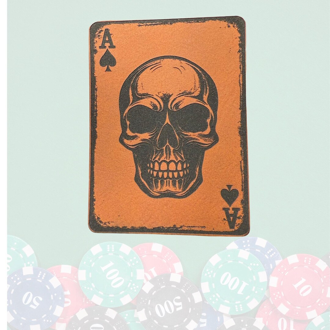 Casino Gambling Trucker Leather Patch Hat, Laser Engraved, Richardson ...