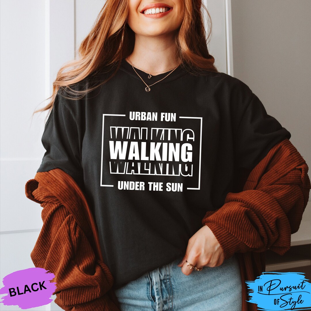 Urban Walking Vintage T-shirt, Fun Walking Crew T Shirt, Family Team ...