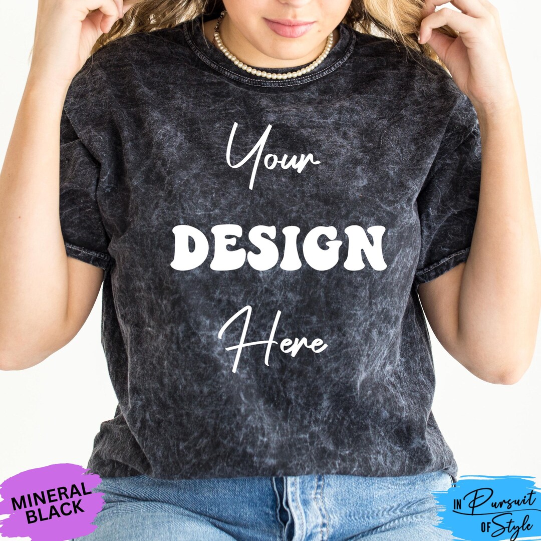 Personalized Mineral Wash T-shirt, Tshirt With Your Photo Logo Text or ...