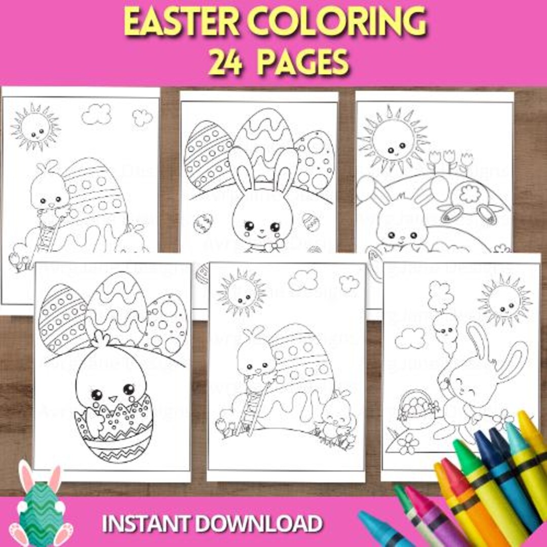 Cute Easter Coloring Pages, Coloring Pages for Kids, Easter Printable ...