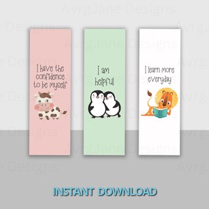 Set of 6 Motivational Bookmarks for Kids-set 3, Make Reading Fun, Kids ...