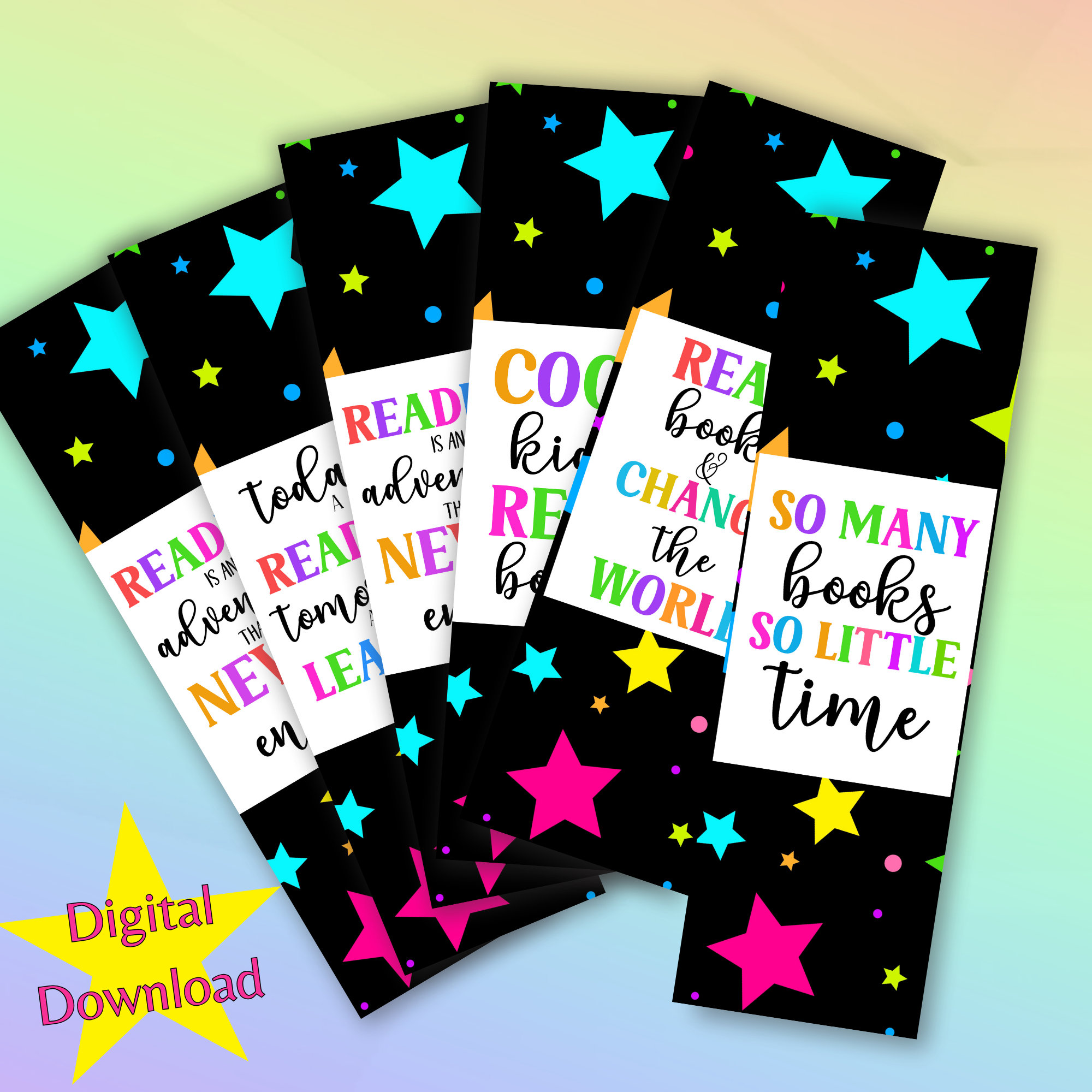 Set of 6 Reader Bookmarks for Kids, Motivational Bookmarks, Make ...