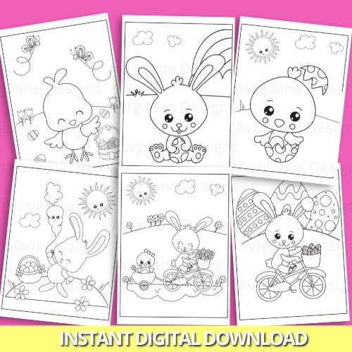 Cute Easter Coloring Pages, Coloring Pages for Kids, Easter Printable ...