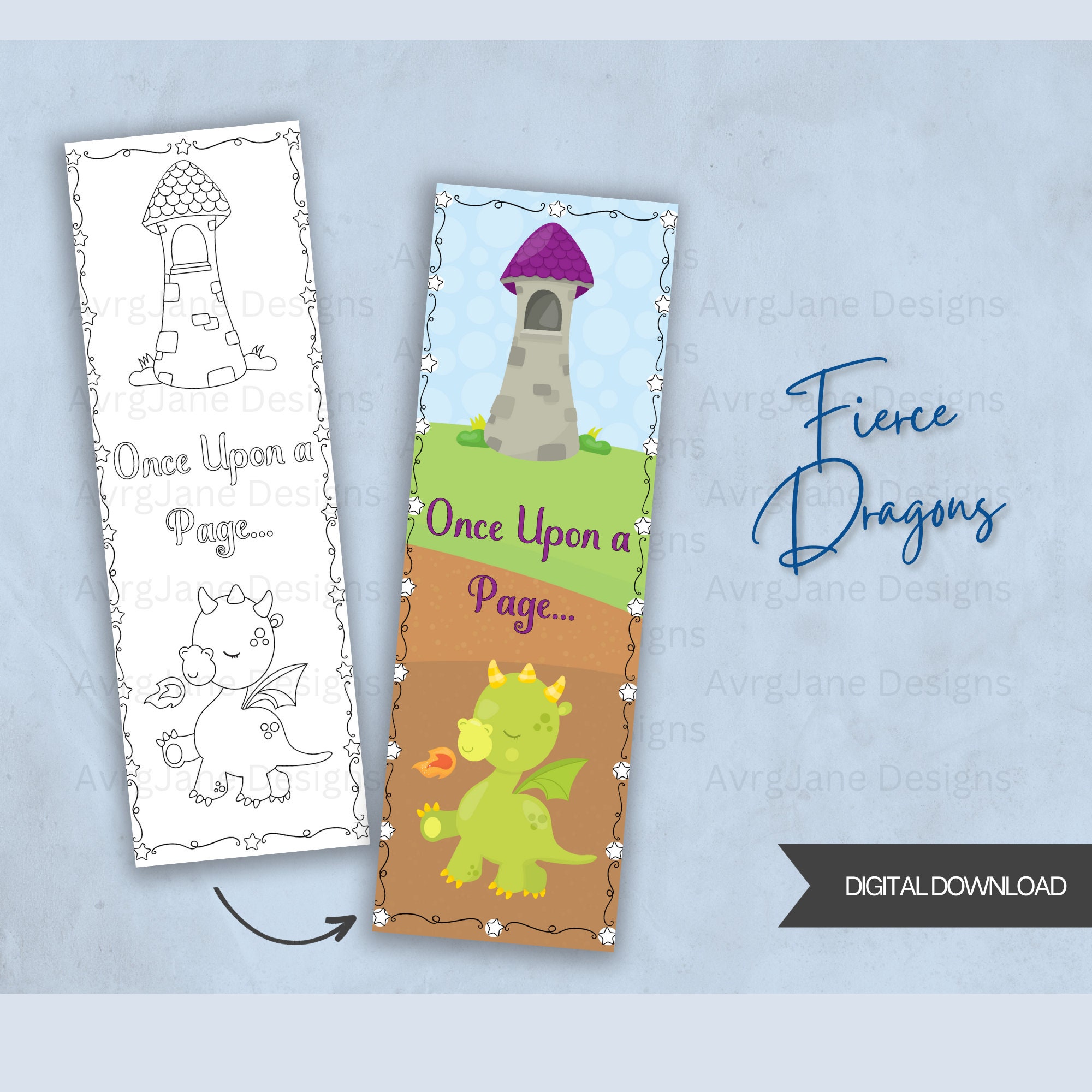 Royal Princess Coloring Bookmarks Kids' Cute Digital Download Set - Etsy