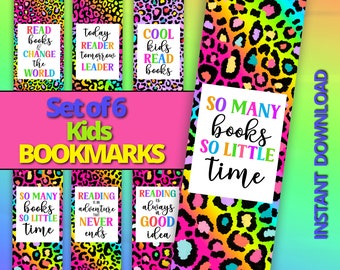 Set of 6 Reader Bookmarks for Kids, Motivational Bookmarks, Make ...