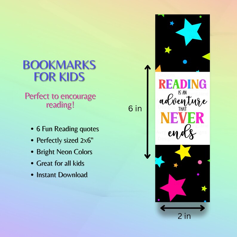 Set of 6 Reader Bookmarks for Kids, Motivational Bookmarks, Make ...