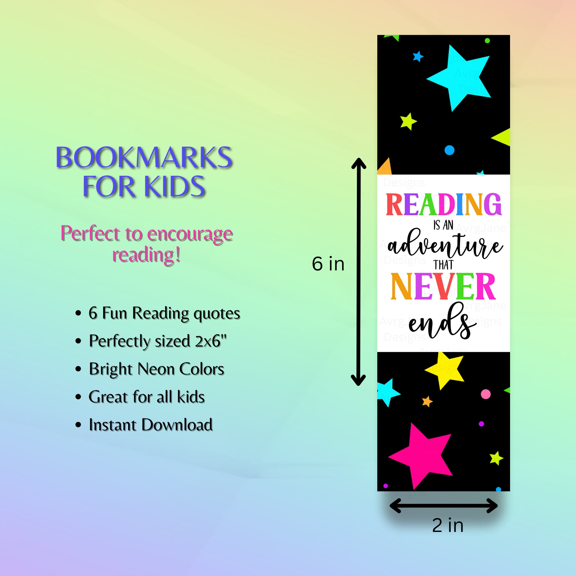 Set of 6 Reader Bookmarks for Kids, Motivational Bookmarks, Make ...