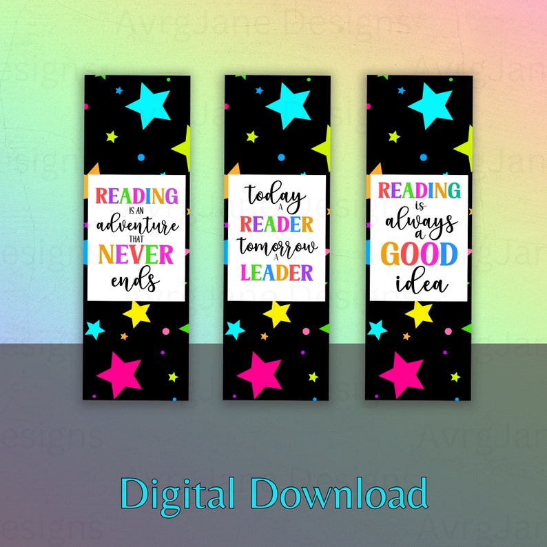 Set of 6 Reader Bookmarks for Kids, Motivational Bookmarks, Make ...