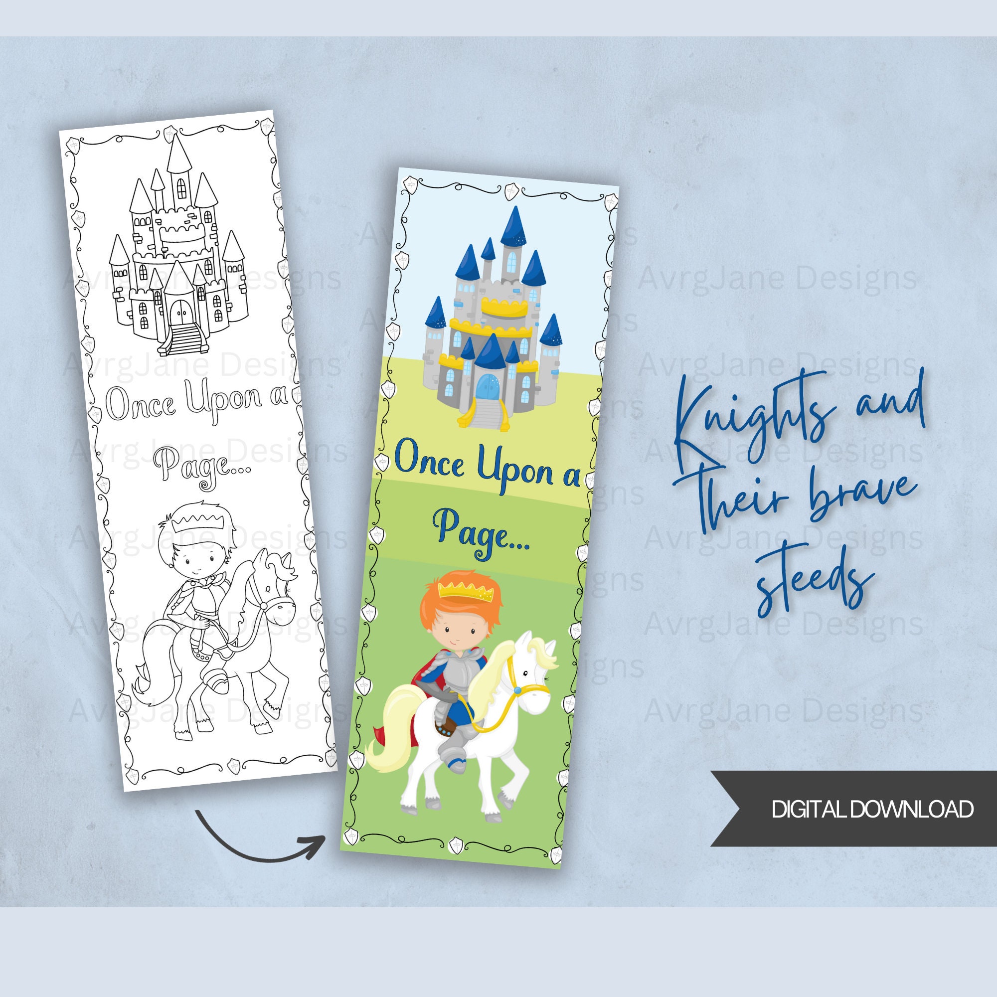 Royal Princess Coloring Bookmarks Kids' Cute Digital Download Set - Etsy