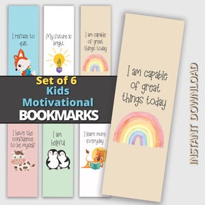 Set of 6 Motivational Bookmarks for Kids-set 3, Make Reading Fun, Kids ...