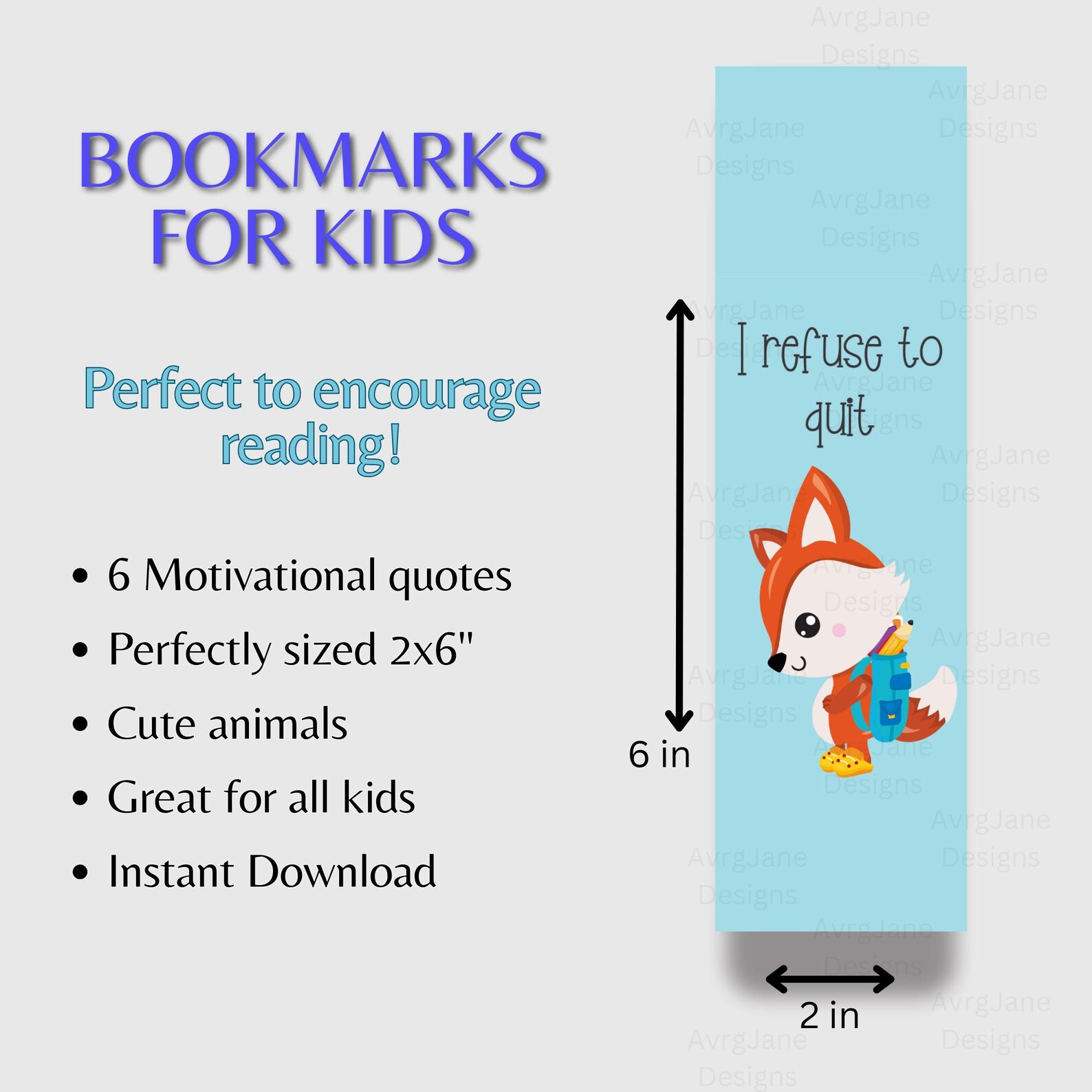 Set of 6 Motivational Bookmarks for Kids-set 3, Make Reading Fun, Kids ...