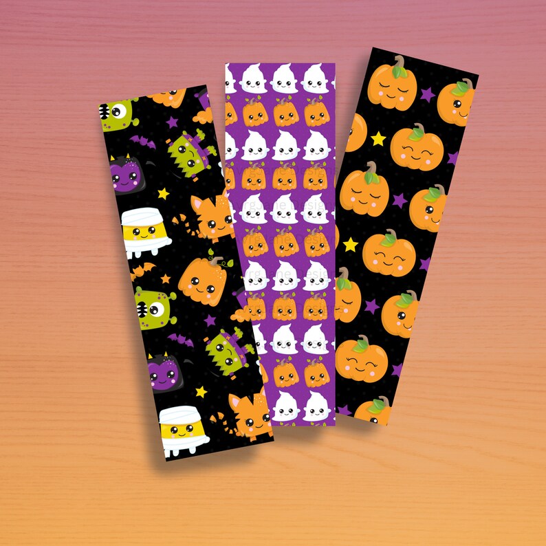 Set of 6 Cute Halloween Themed Bookmarks for Kids and Adults, Make ...