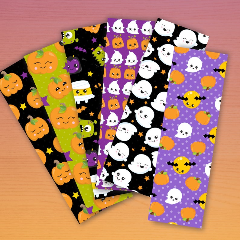Set of 6 Cute Halloween Themed Bookmarks for Kids and Adults, Make ...