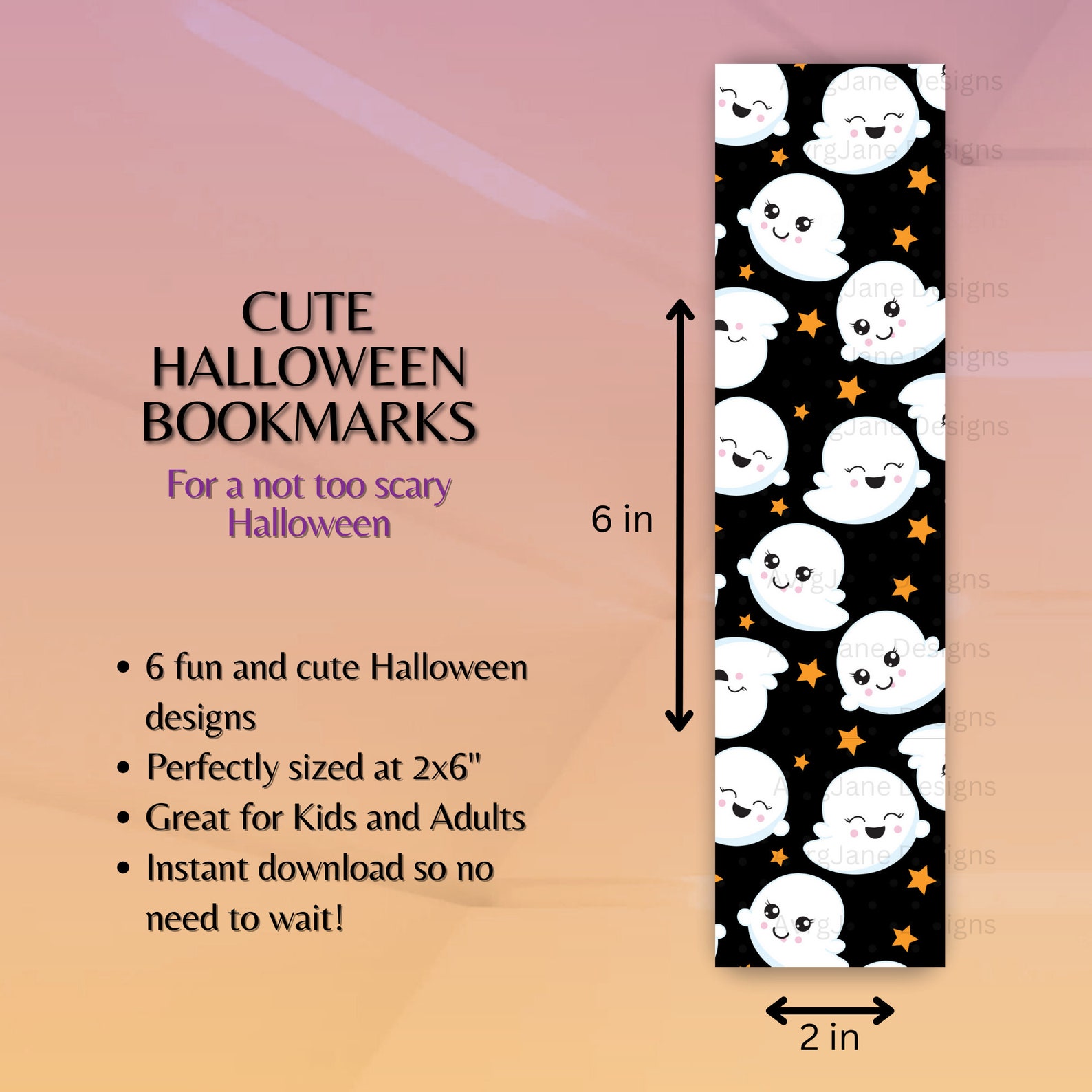 Set of 6 Cute Halloween Themed Bookmarks for Kids and Adults, Make ...