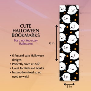 Set of 6 Cute Halloween Themed Bookmarks for Kids and Adults, Make ...