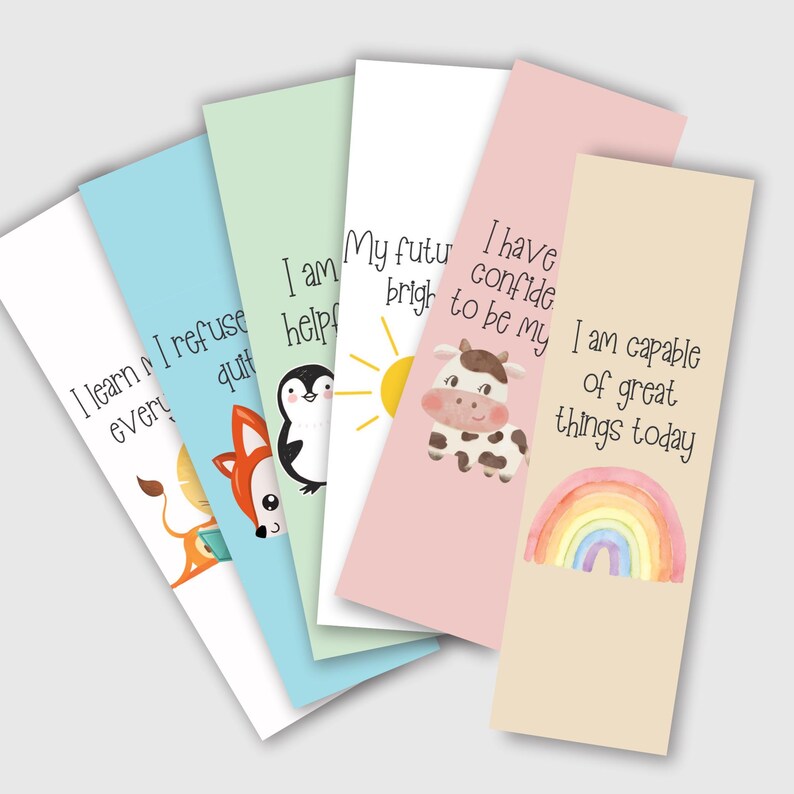 Set of 6 Motivational Bookmarks for Kids-set 3, Make Reading Fun, Kids ...