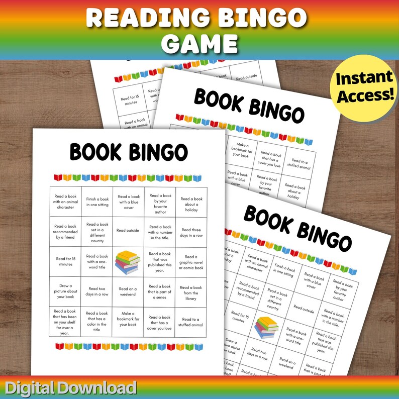 Kids Reading Bingo, Printable Reading Challenge for Ages 6–8, Fun ...