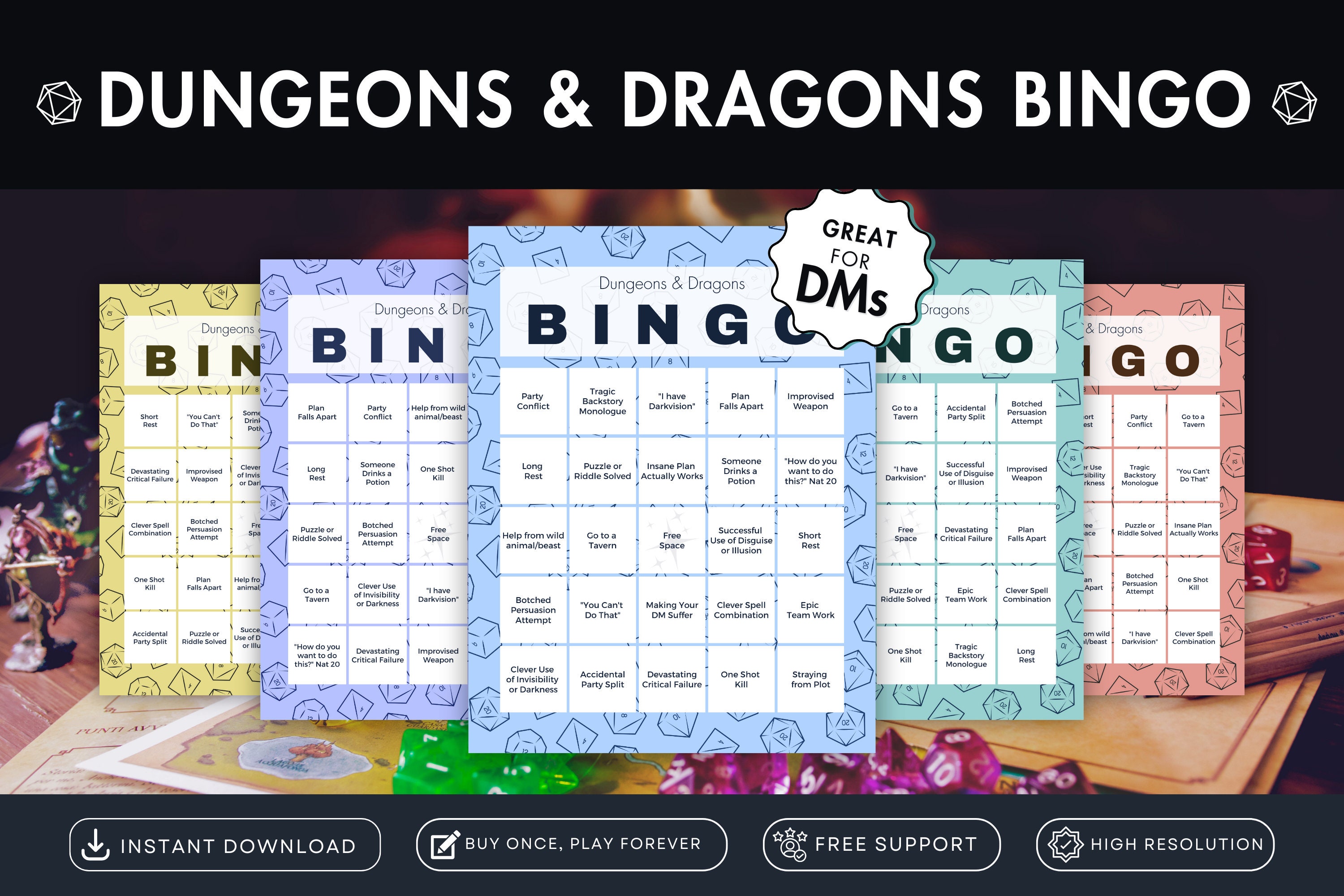 Dungeons and Dragons Bingo | Printable Instant Download Game | DND ...