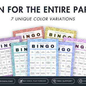 Dungeons and Dragons Bingo | Printable Instant Download Game | DND ...