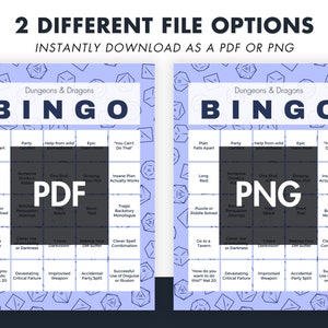 Dungeons and Dragons Bingo | Printable Instant Download Game | DND ...