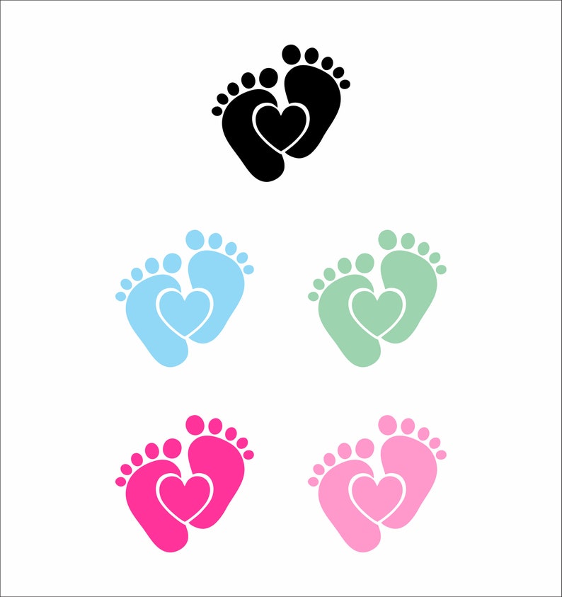 Baby Feet With Heart SVG Instant Download Baby Feet Clip Art EPS, Png ...
