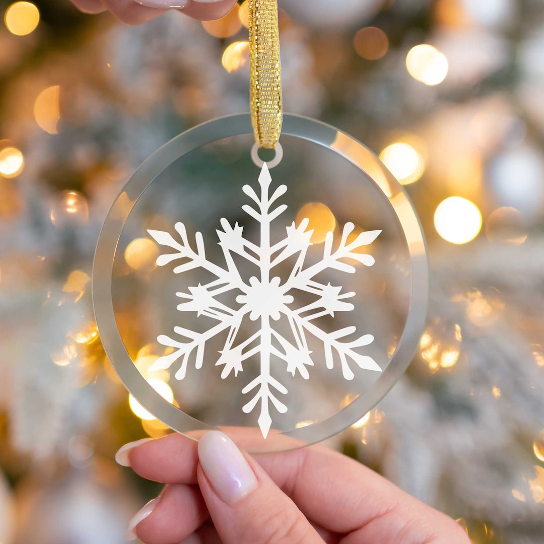 Snowflake Glass Ornament Holiday Gift, Snowflake 1, Additional ...