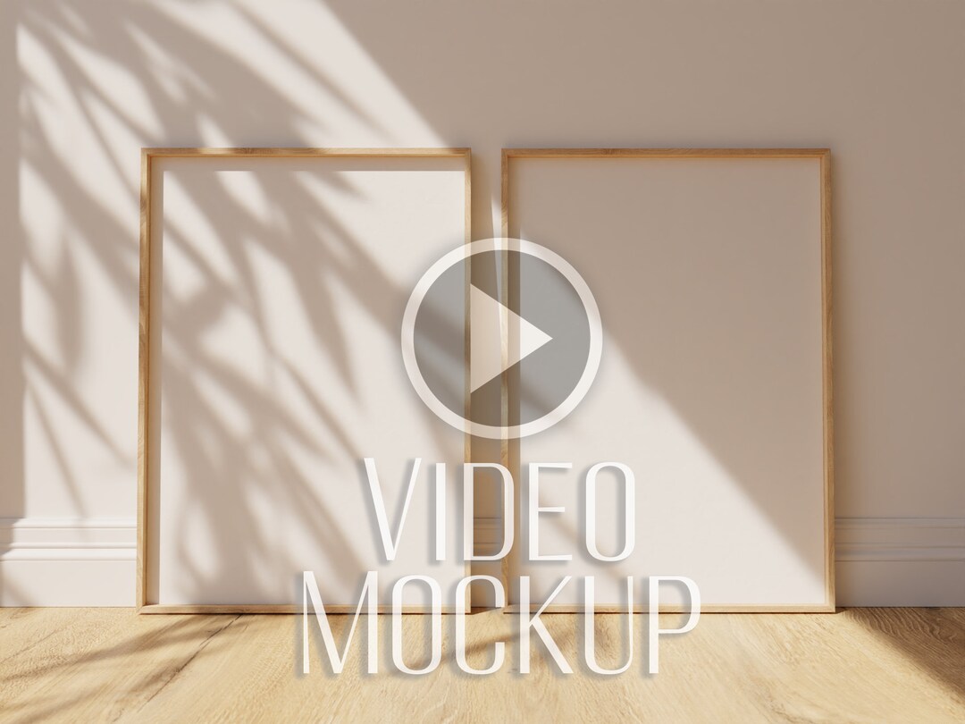 Set of 2 Vertical Video Frame Mockup With Customizable Wall Option ...