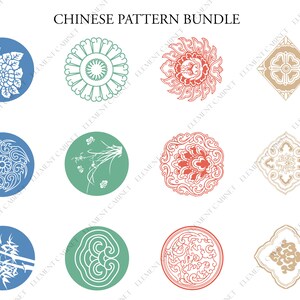 Chinese Symbols Element Bundle, Oriental Ornamental Elements ...